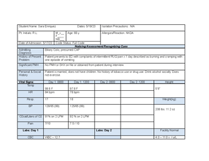 L3 Simulation Reflection 1 - 1 NMNC 2335- Care of Patients with Chronic ...