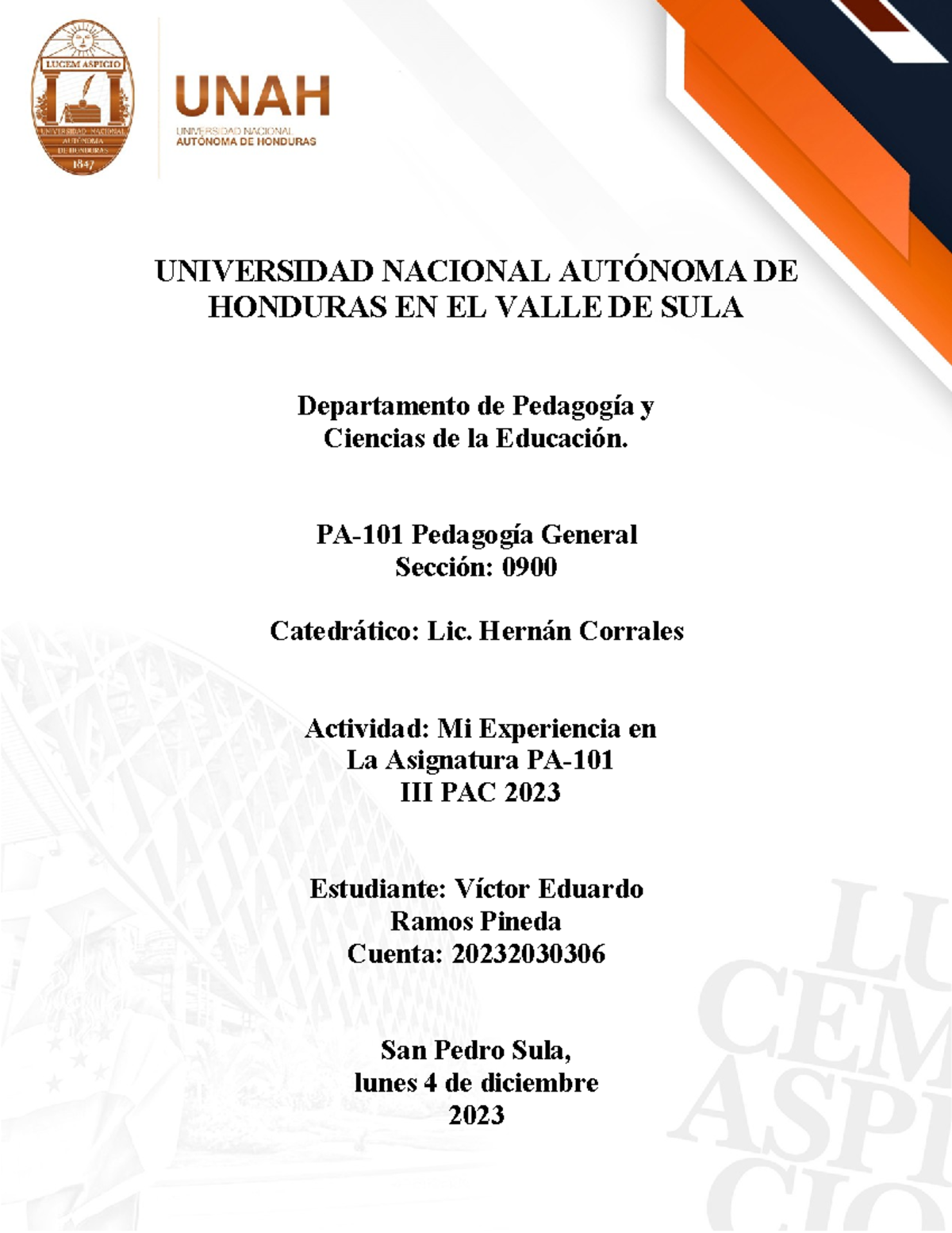Mi Experiencia en la asignatura PA-101 III PAC 2023 - UNIVERSIDAD ...