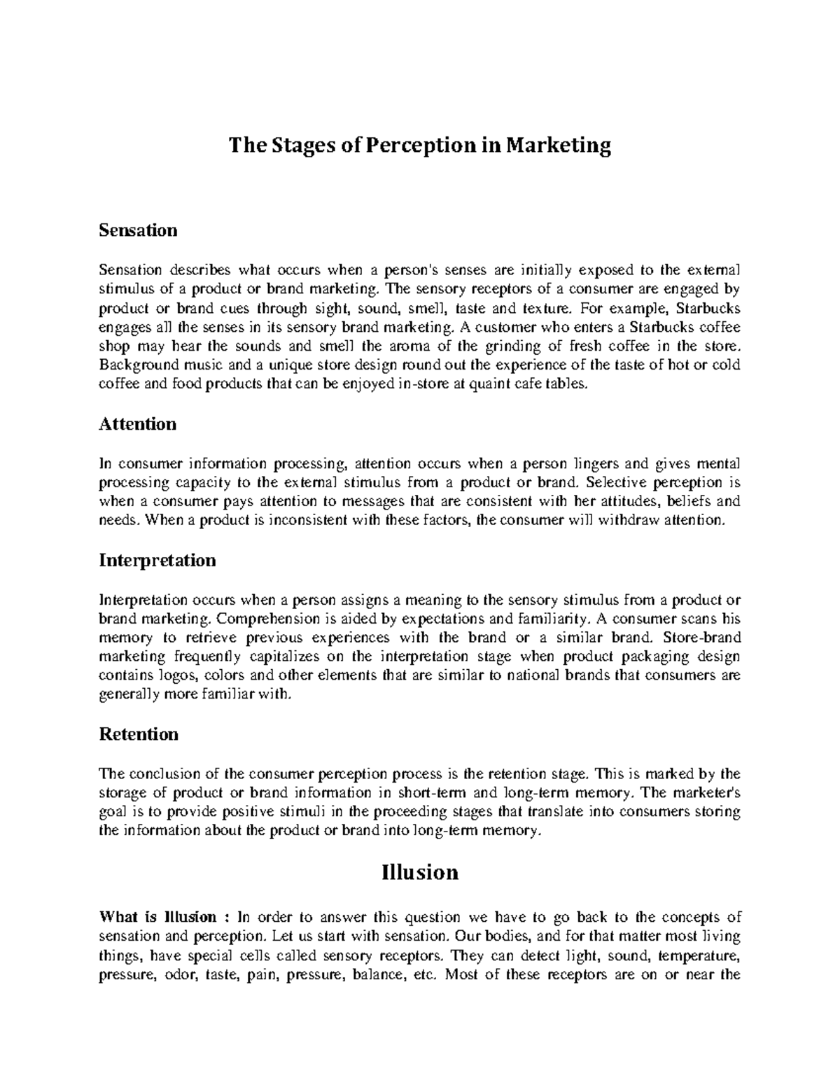 The Stages of Perception in Marketing - The Stages of Perception in ...