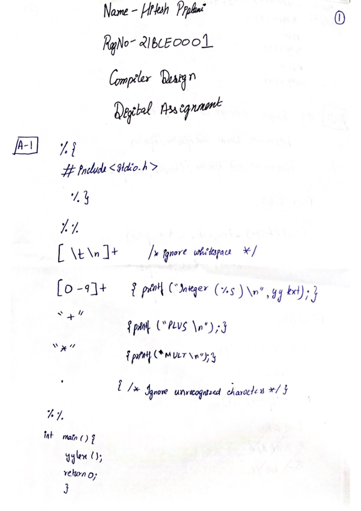 Document 38 - Assignment - Piplani I Compiler Design Degital Assignment include It In ignore ...