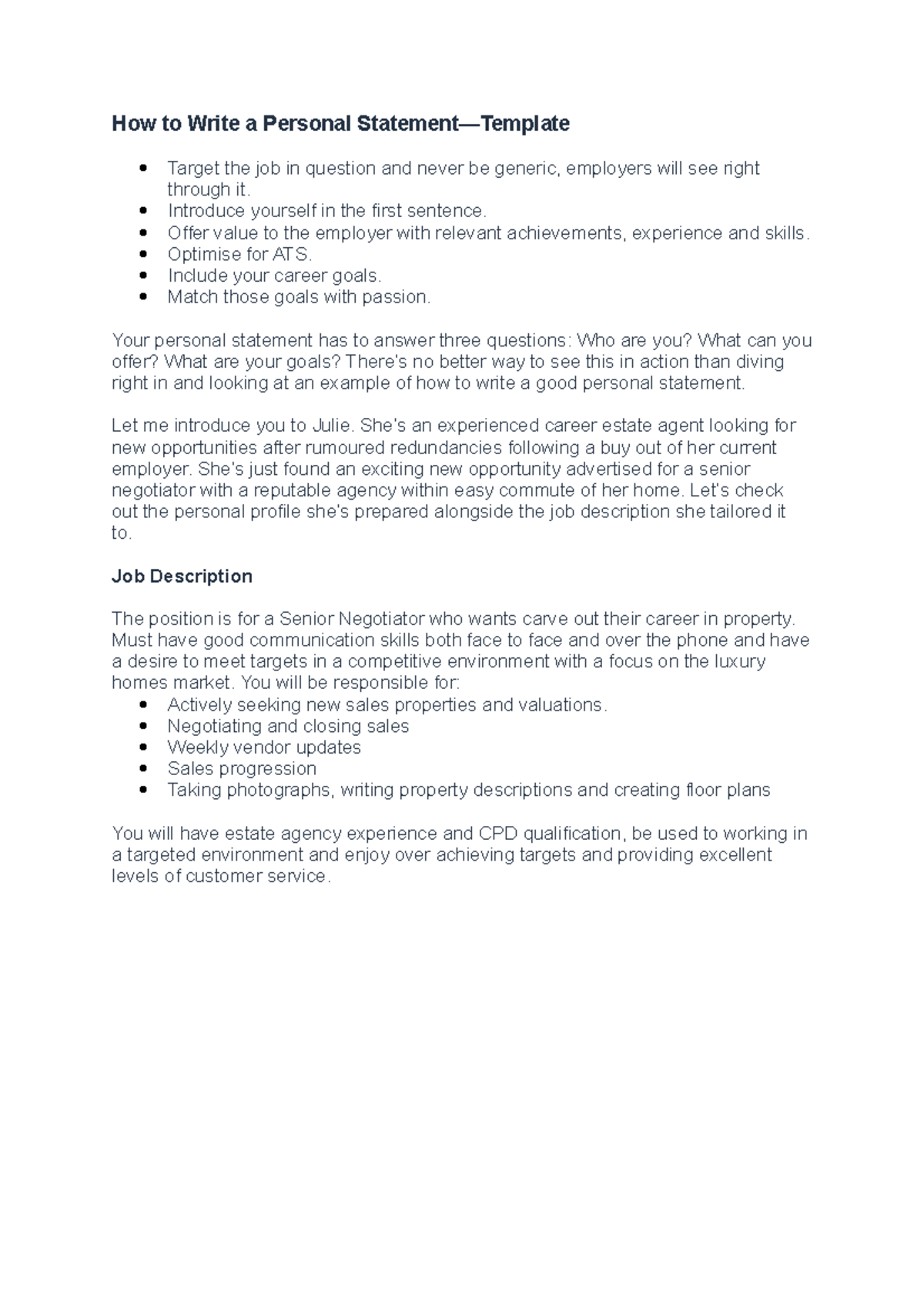 How to Write a Personal Statement - How to Write a Personal Statement ...