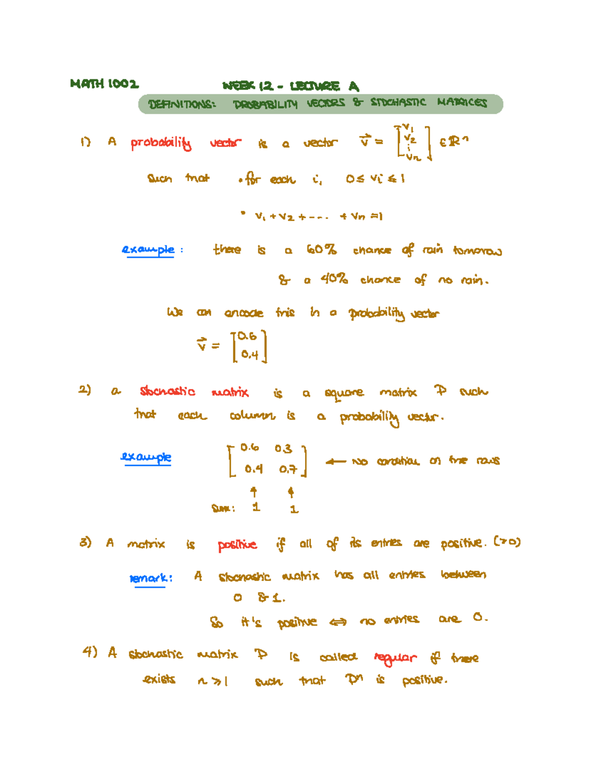 Lecture 12A - MATH1002 - Studocu
