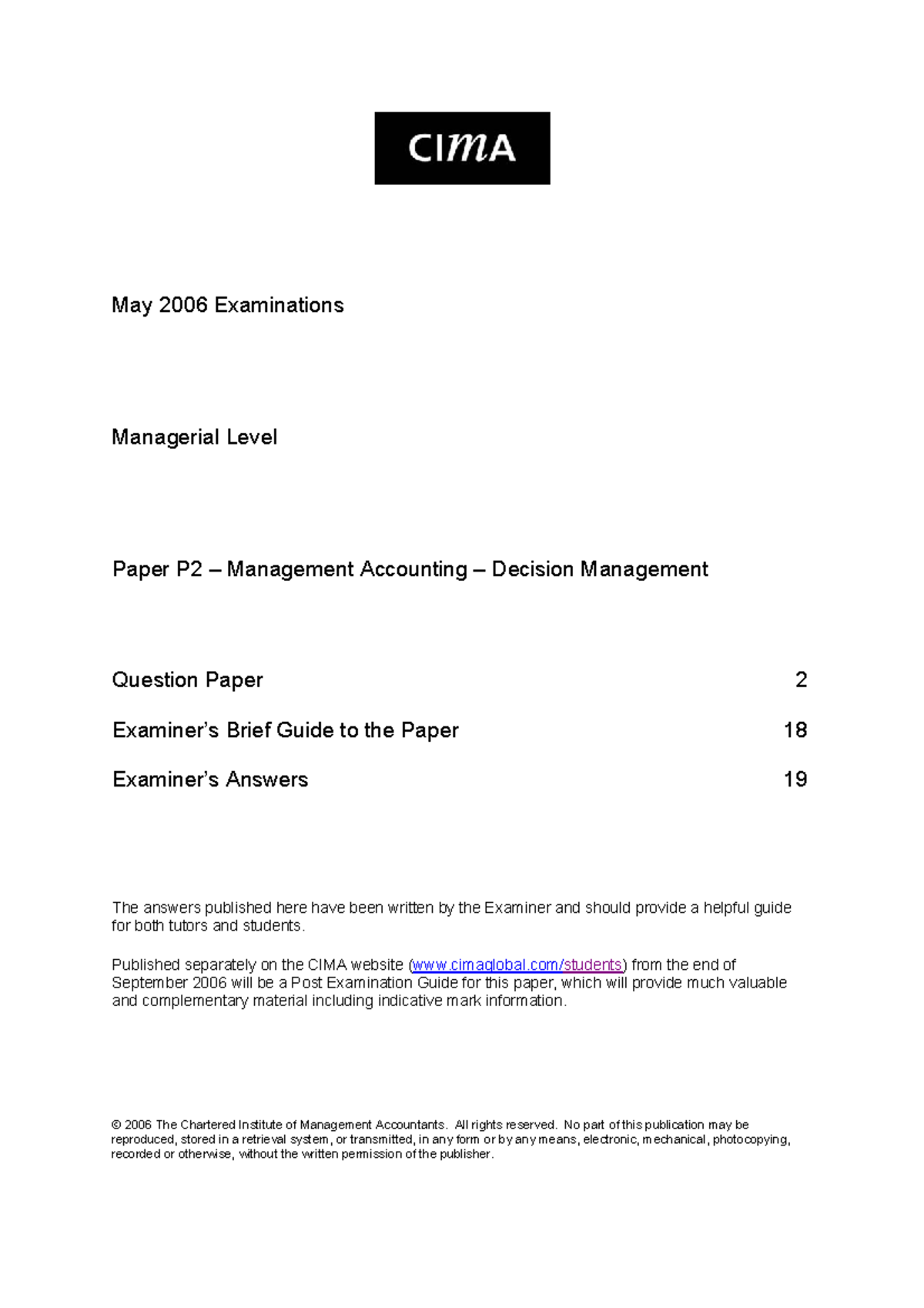 May06p2book - Financial Management Questions - May 2006 Examinations ...