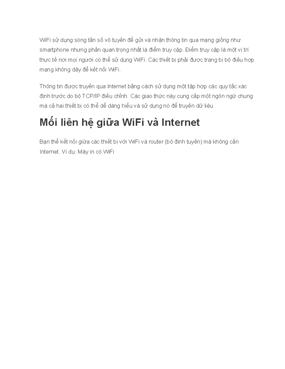 Hvggg - vtrdftyfty - WiFi sử dụng sóng tần số vô tuyến để gửi và nhận ...