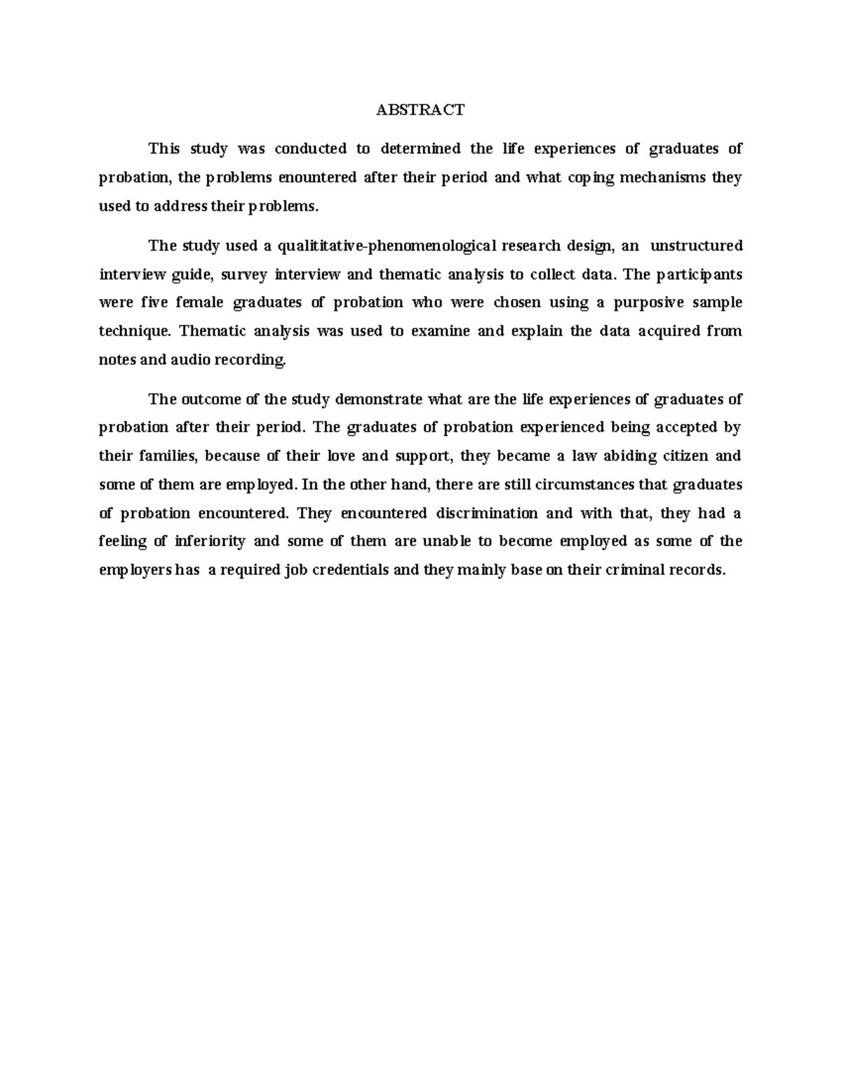 Abstract - Lecture notes 1-8 - ABSTRACT This study was conducted to ...