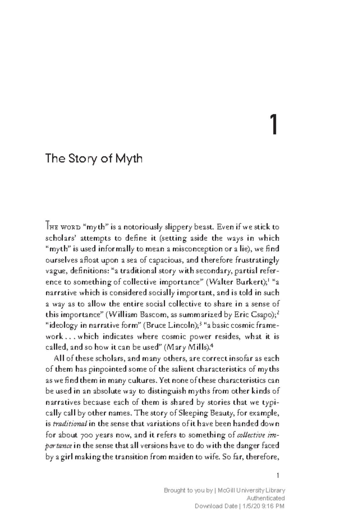 [9780674989573 - The Story of Myth] 1. The Story of Myth - 1 1 The ...