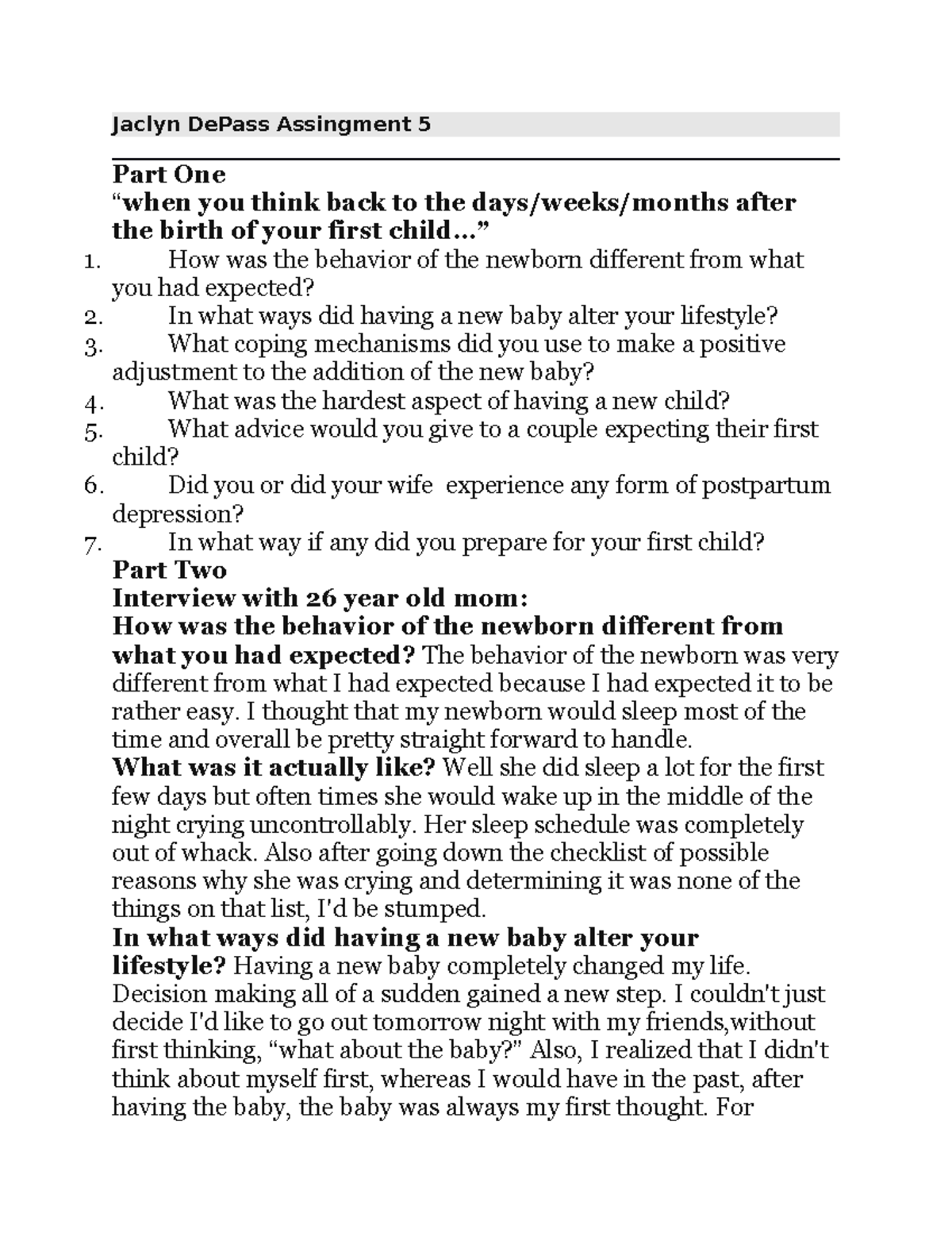 Assignment 5 Prenatal Development - Jaclyn DePass Assingment 5 Part One ...