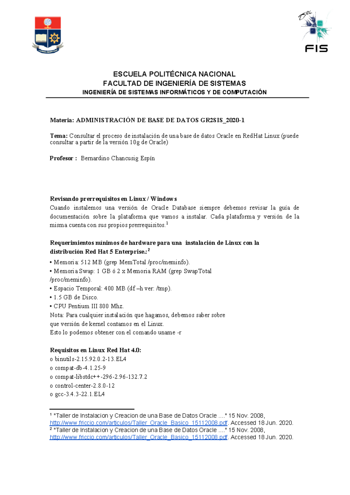 Consultar el proceso de instalación de una base de datos Oracle en Red ...