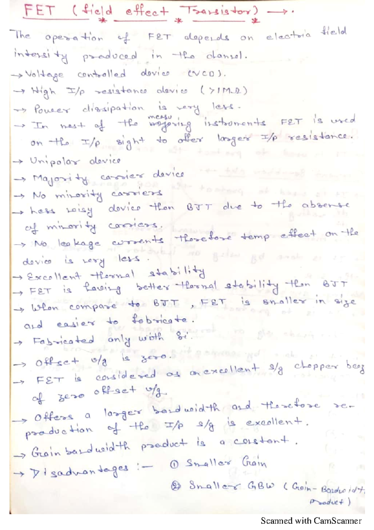 Unit 2 mosfet - Class notes - Basic Electrical Engineering/Emerging ...