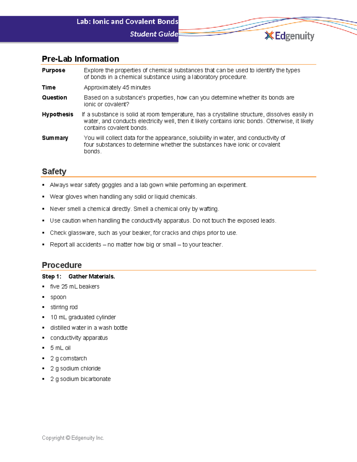 3210 03 08 student guide - Copyright © Edgenuity Inc. Pre-Lab ...
