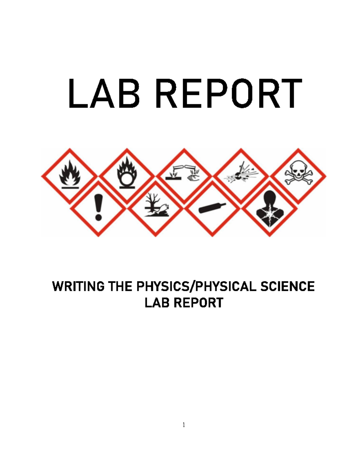 Lab report format - LAB REPORT WRITING THE PHYSICS/PHYSICAL SCIENCE LAB ...