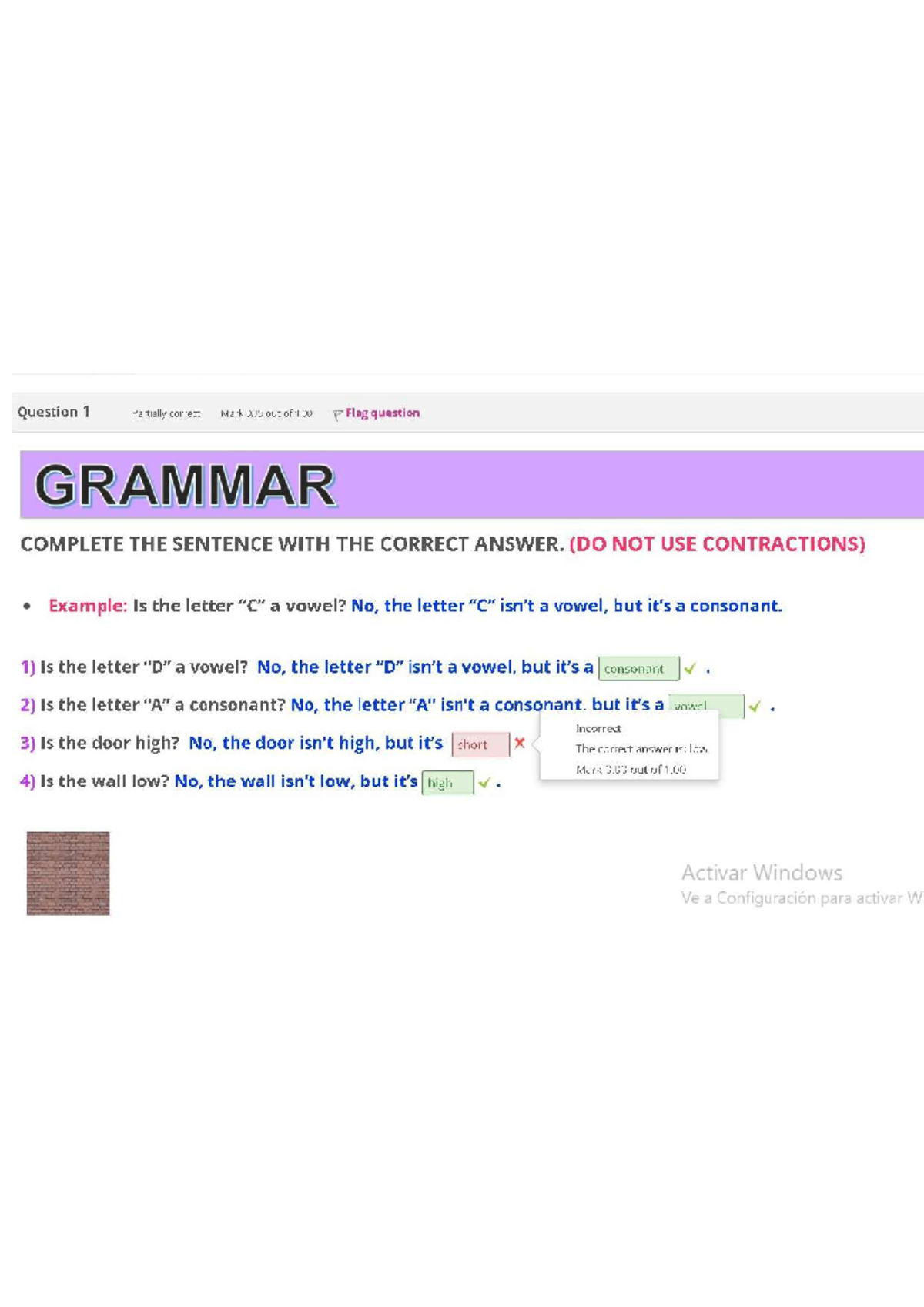 MOD1 Inglés - mod 1 english - Question 1 Partially correct Mark 0 out ...