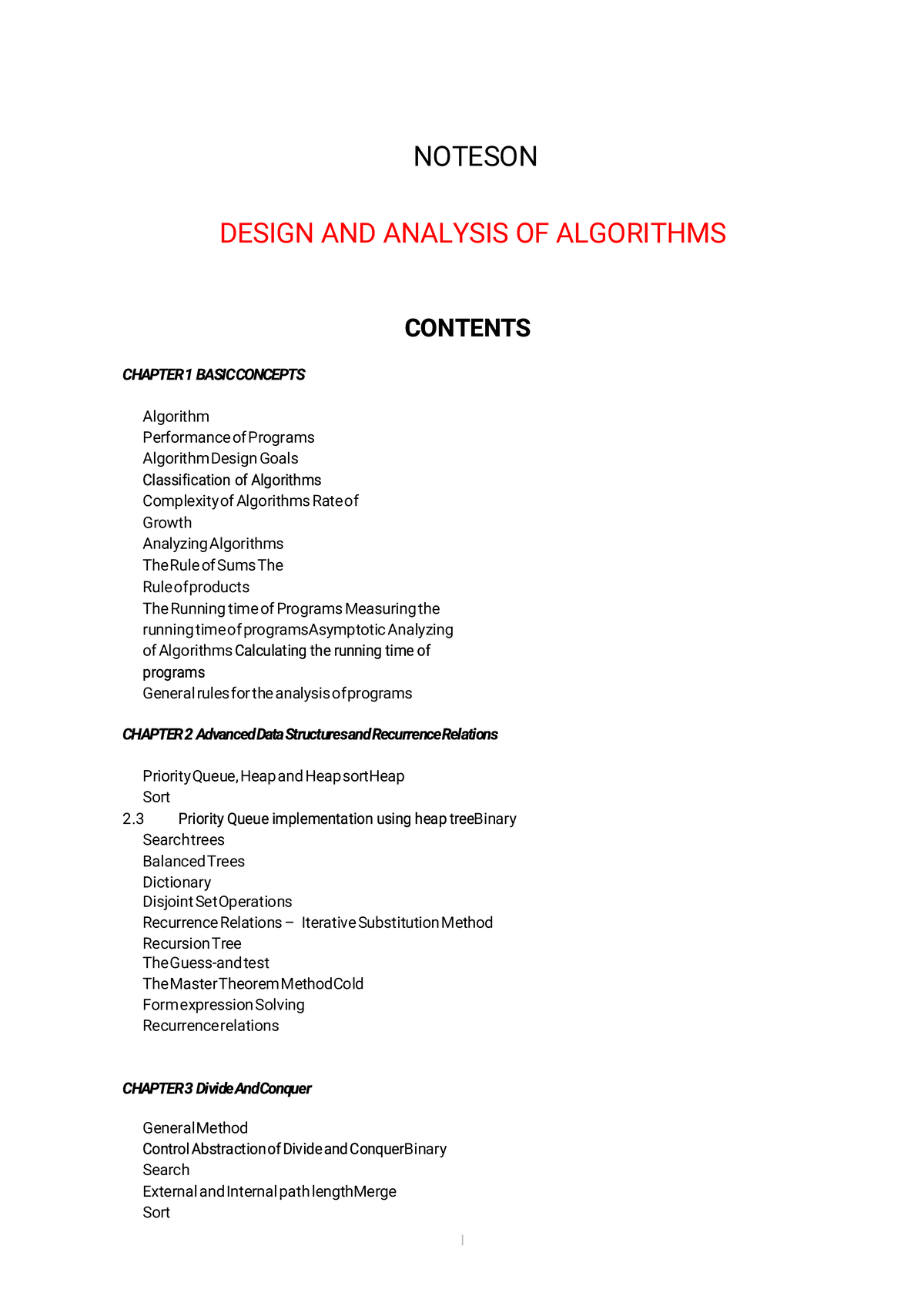 Design and analysis of algorithms - II NOTESON DESIGN AND ANALYSIS OF ...