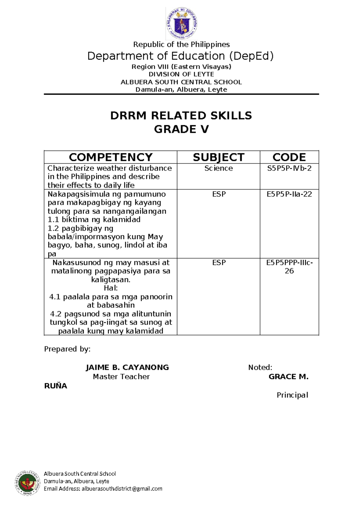 DRRM Related Skills 2024 - Department of Education (DepEd) Region VIII ...