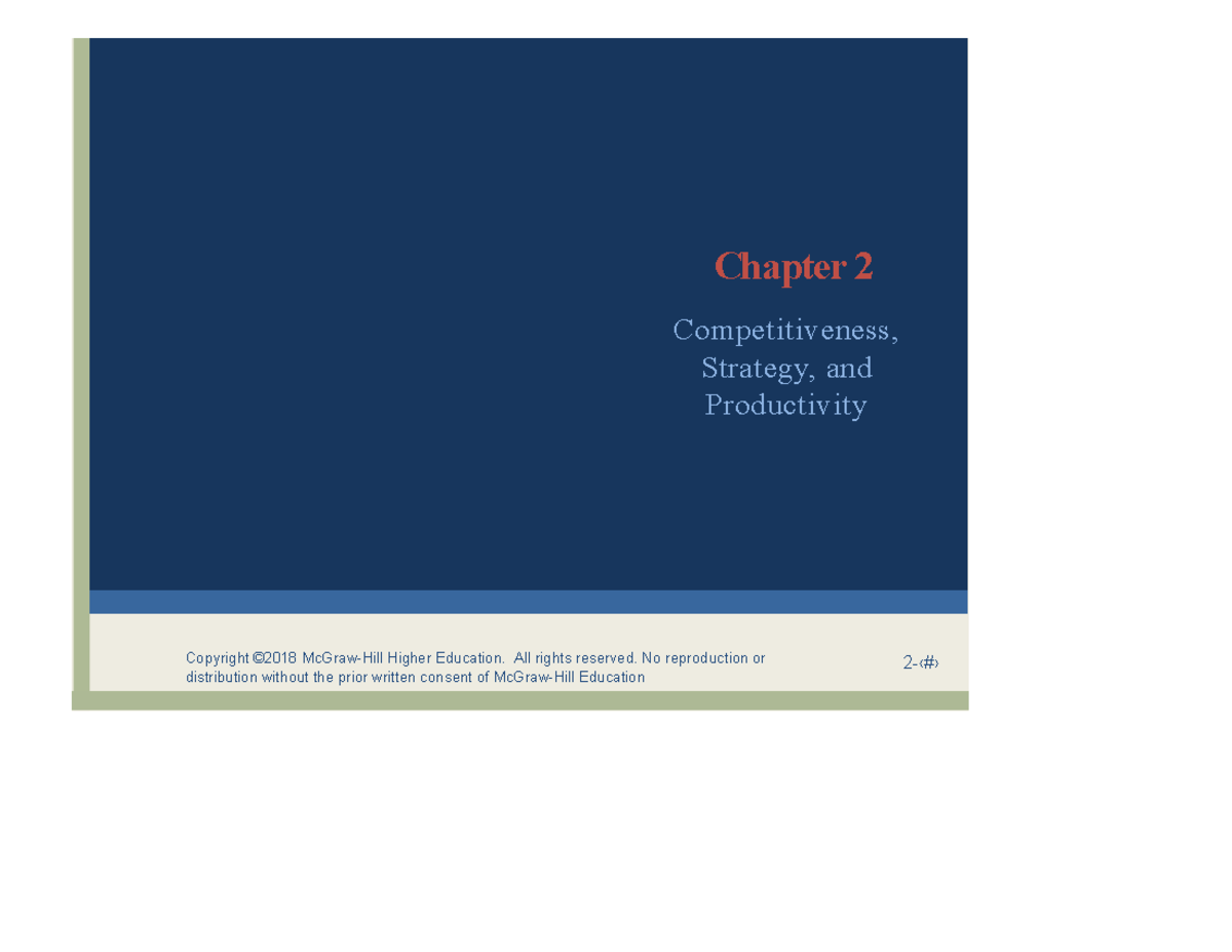 Operations Management: Competitiveness, Strategy, and Productivity - 2 ...