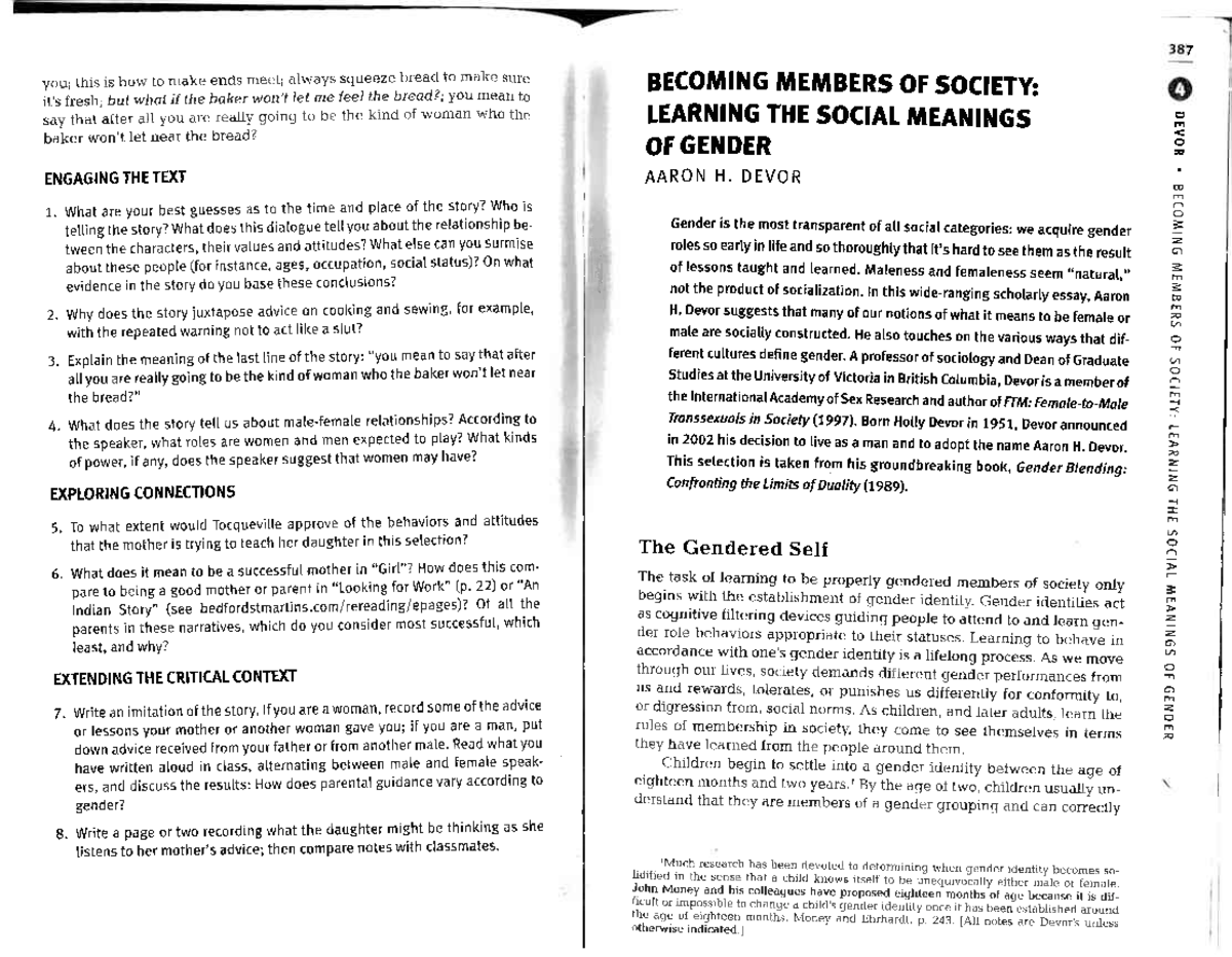 Aaron Devor - Ocred - Active reading notes - N you; this is how to make ...