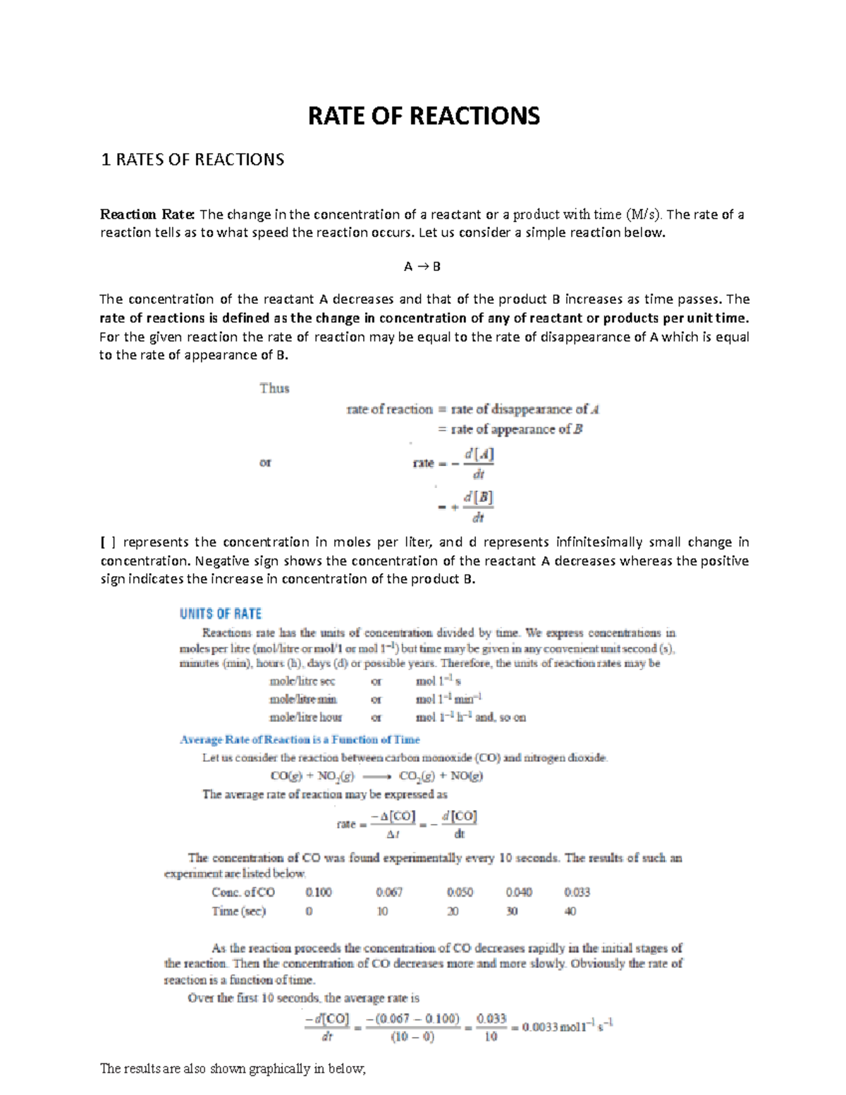 RATE OF Reactions - Professor: Prof. Asemave Kaana Material type ...