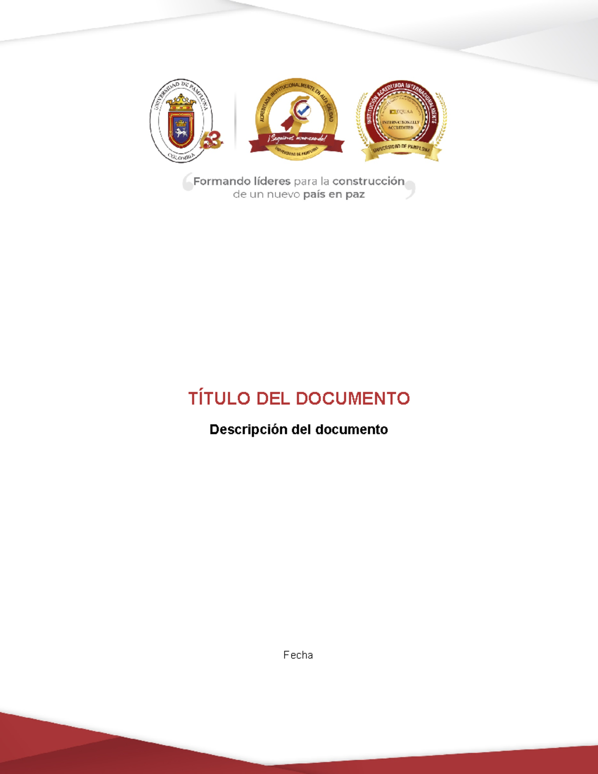 Plantilla 63 carta - INFORME - TÍTULO DEL DOCUMENTO Descripción del ...