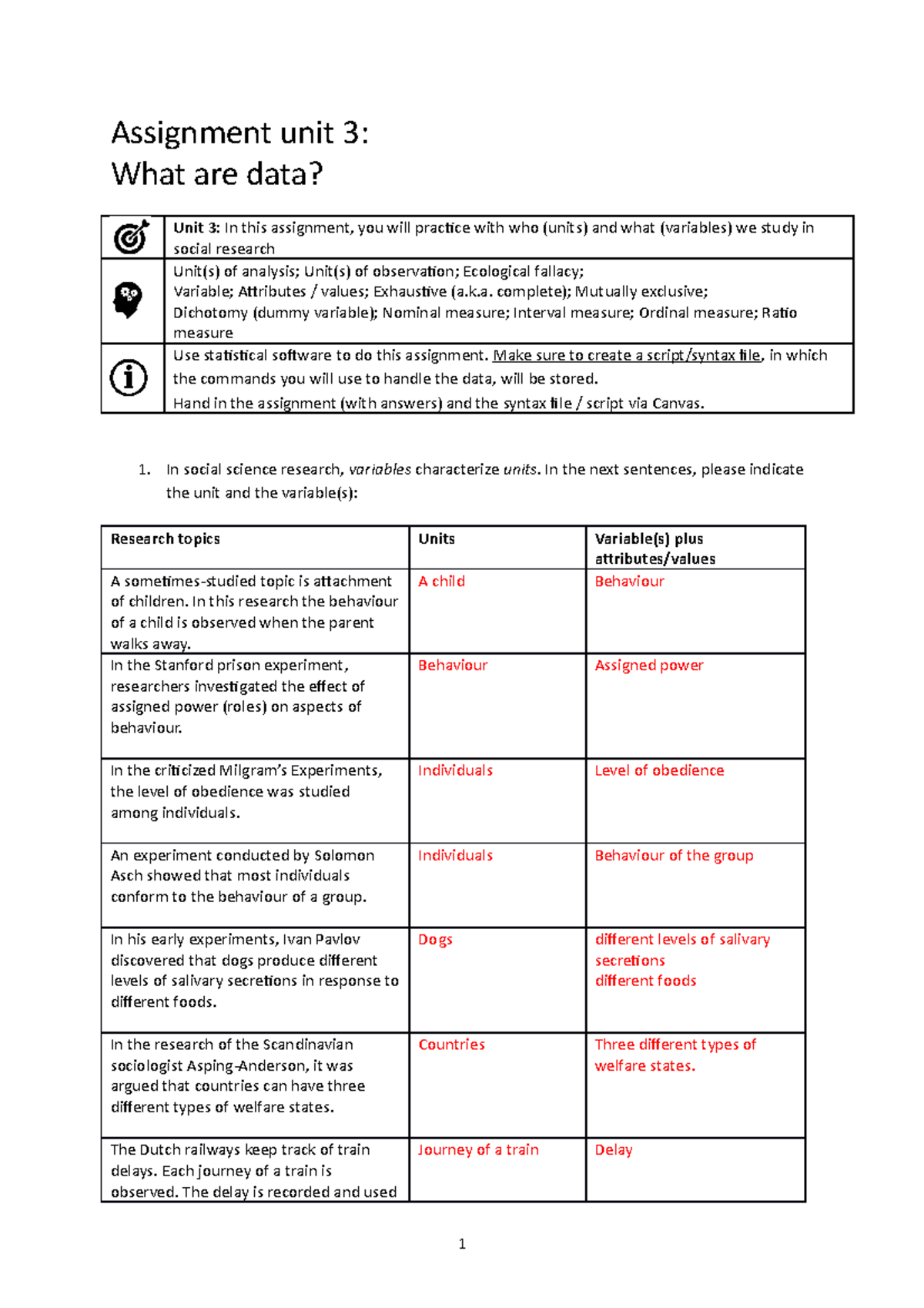 RM assignment unit 3 - What are data - Assignment unit 3: What are data ...