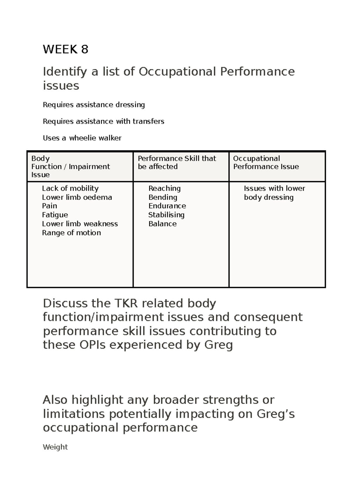 203 Practicals111111111 1111111 - WEEK 8 Identify a list of ...