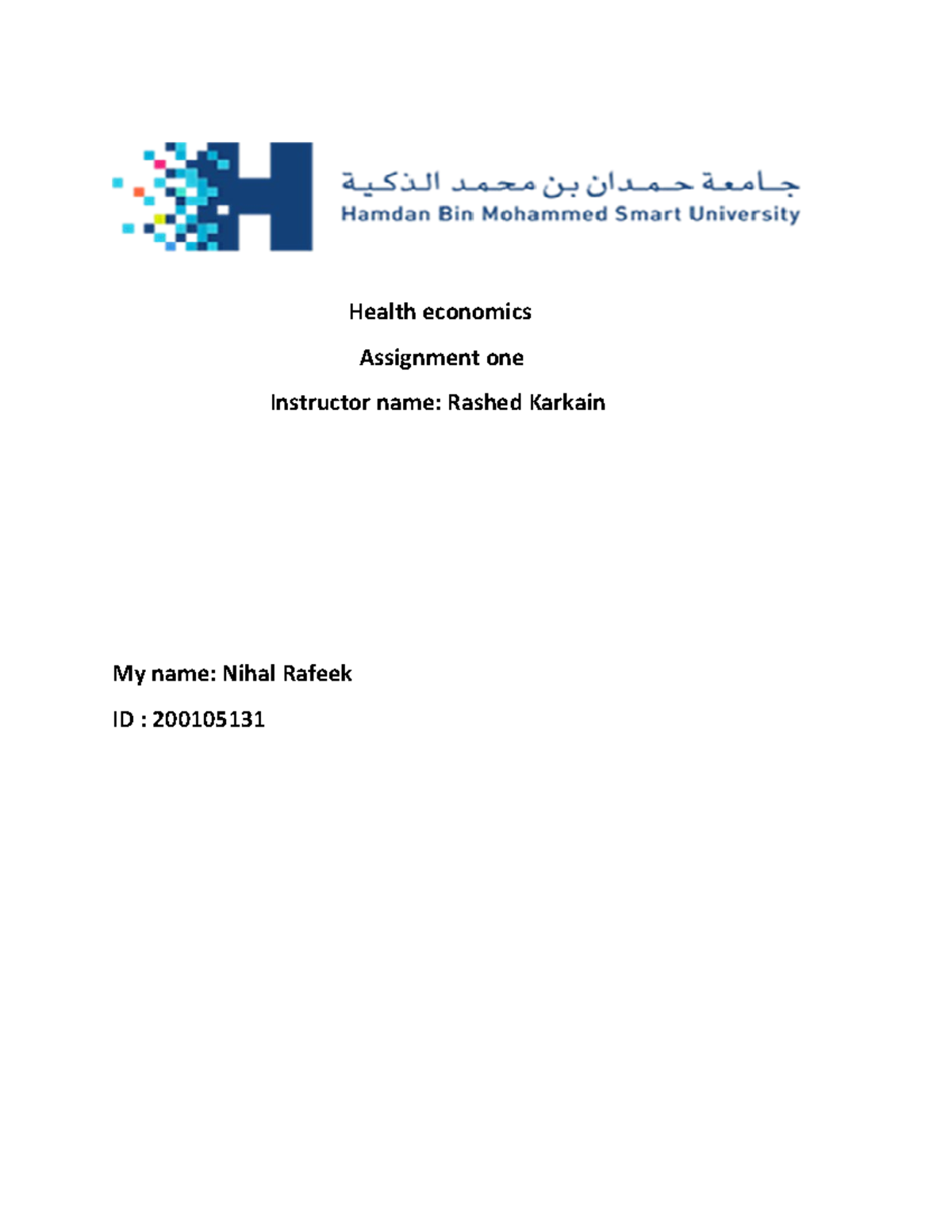 Health economics A1 - ssssssqsqqsqsqs