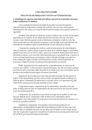 DD040 - Caso práctico - DD040 – TÉCNICAS DE RESOLUCIÓN DE CONFLICTOS Y ...