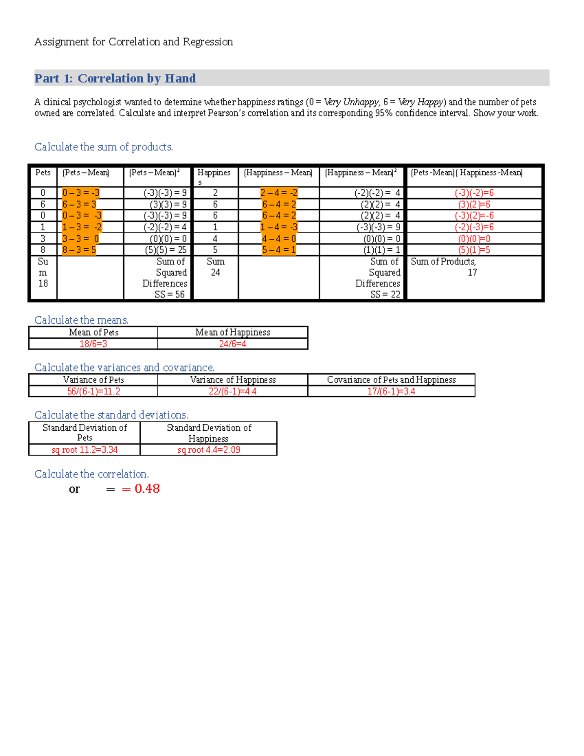 Assignment for Correlation and Regression - V2 - On-Ground - Assignment for Correlation and ...
