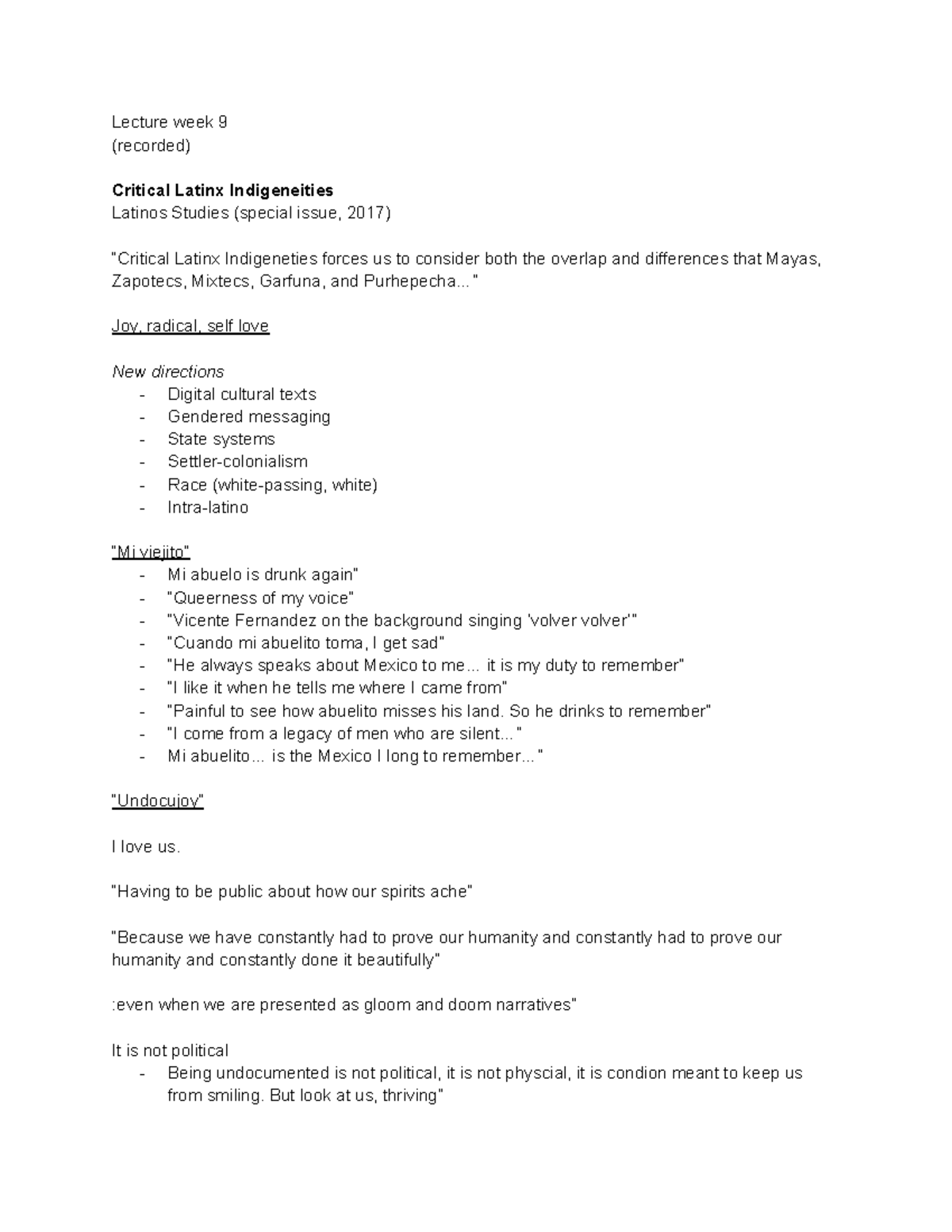 Chicanx Studies #9 - Lecture week 9 (recorded) Critical Latinx ...