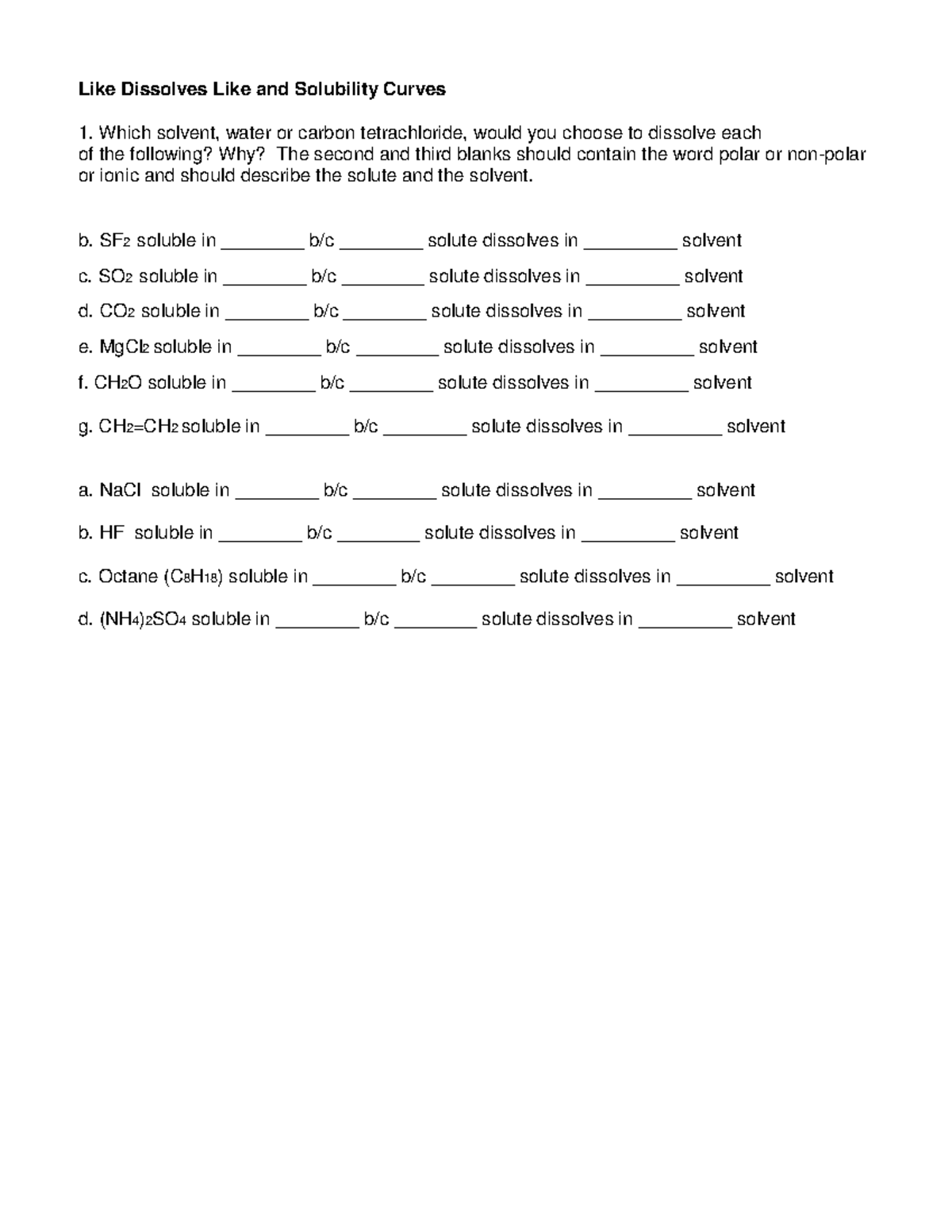 Ch9a-Practice - Studyguide and extra practice - Like Dissolves Like and ...