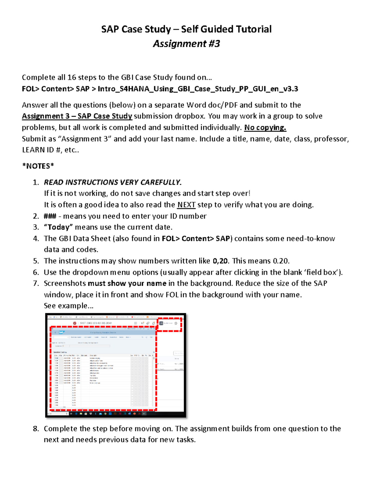 Assignment #3 - SAP Case Study Questions W21 - SAP Case Study – Self ...