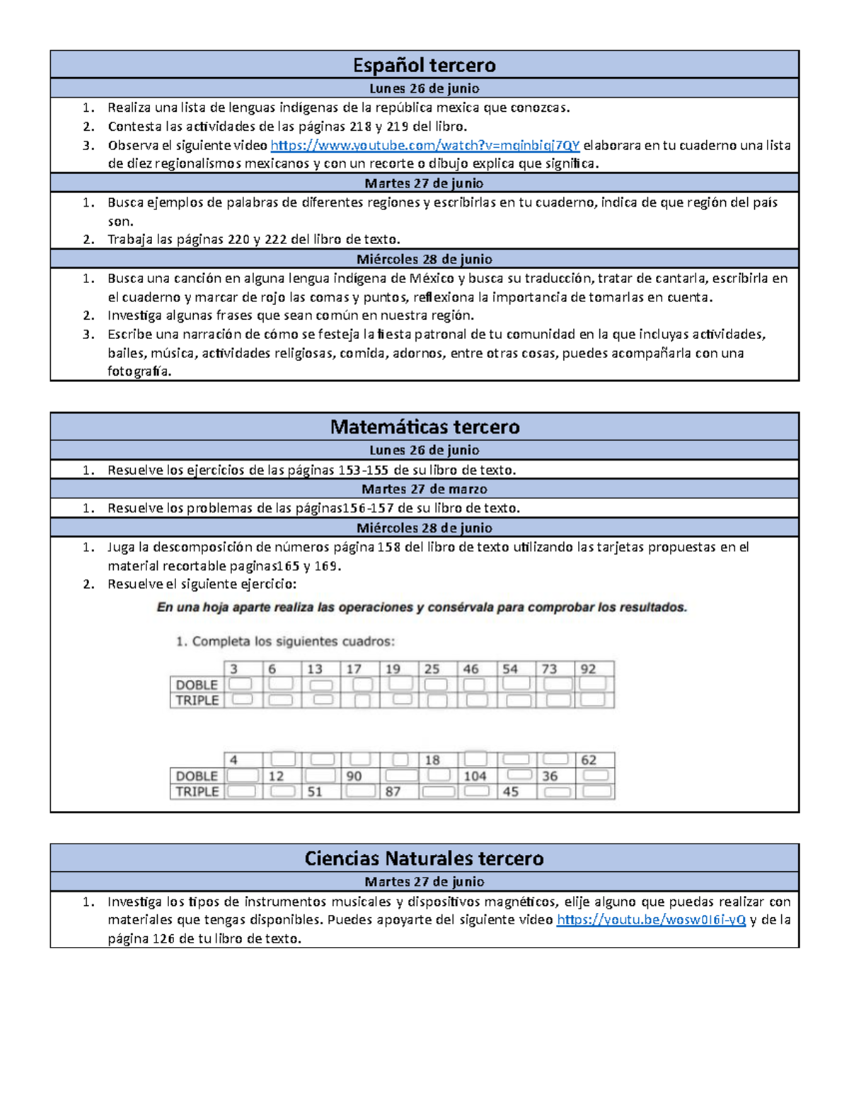 Tercero 26-28 - Planeación educativa - Español tercero Lunes 26 de ...