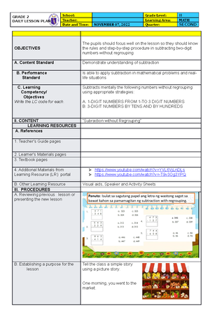 Q2-W2-ESP Daily Lesson PLAN DLP Nov-7-22 - GRADE 2 DAILY LESSON PLAN School: Grade Level: II ...
