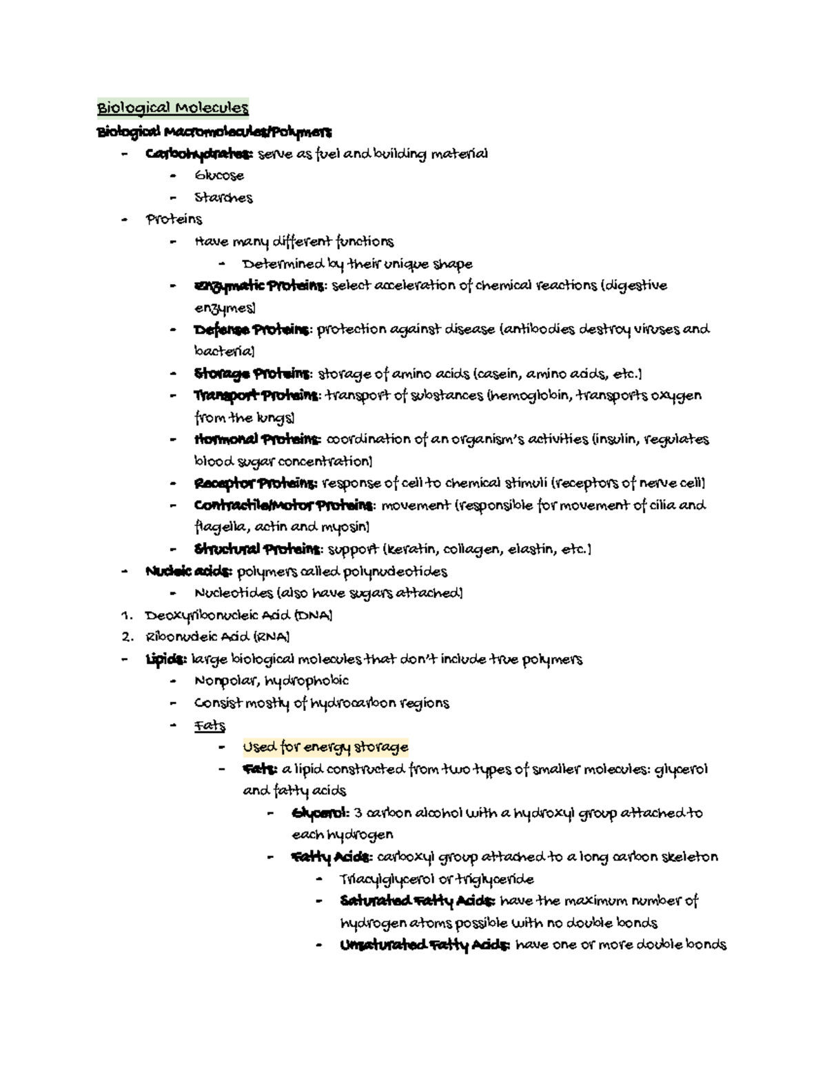 Chapter 5 Notes - Principles of Biology 140 with Mr. James Boudreau ...