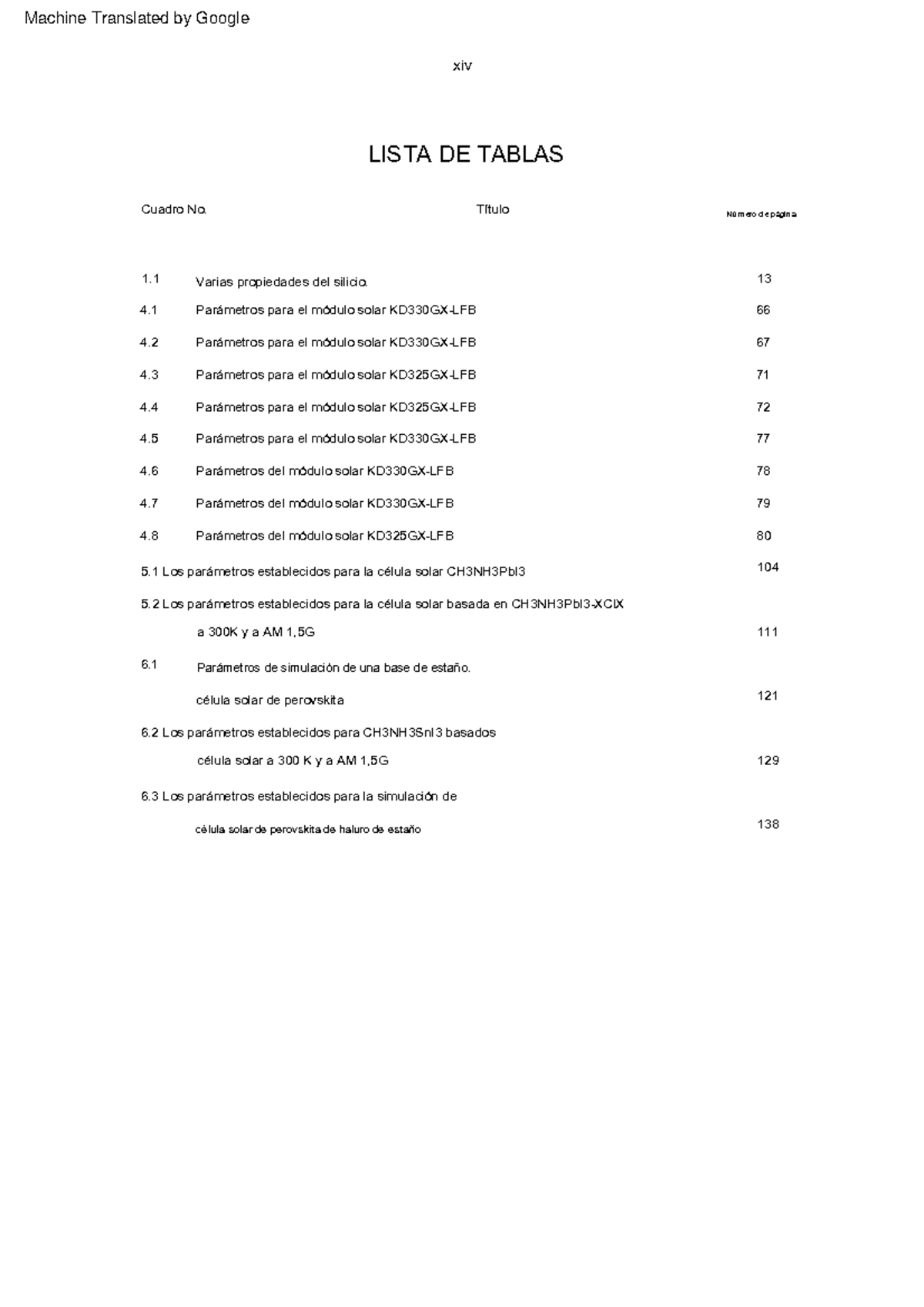 07 list of tables & figures - LISTA DE TABLAS xiv 4. 78 Cuadro No. 4 ...