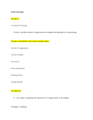 Chapter 4 Ecology lecture Quiz with answers - Chapter 4 Ecology lecture ...
