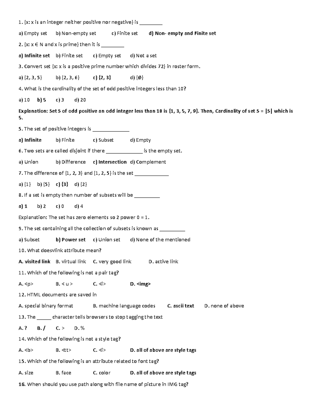 Psc paper 1 - {x: x is an integer neither positive nor negative} is ...