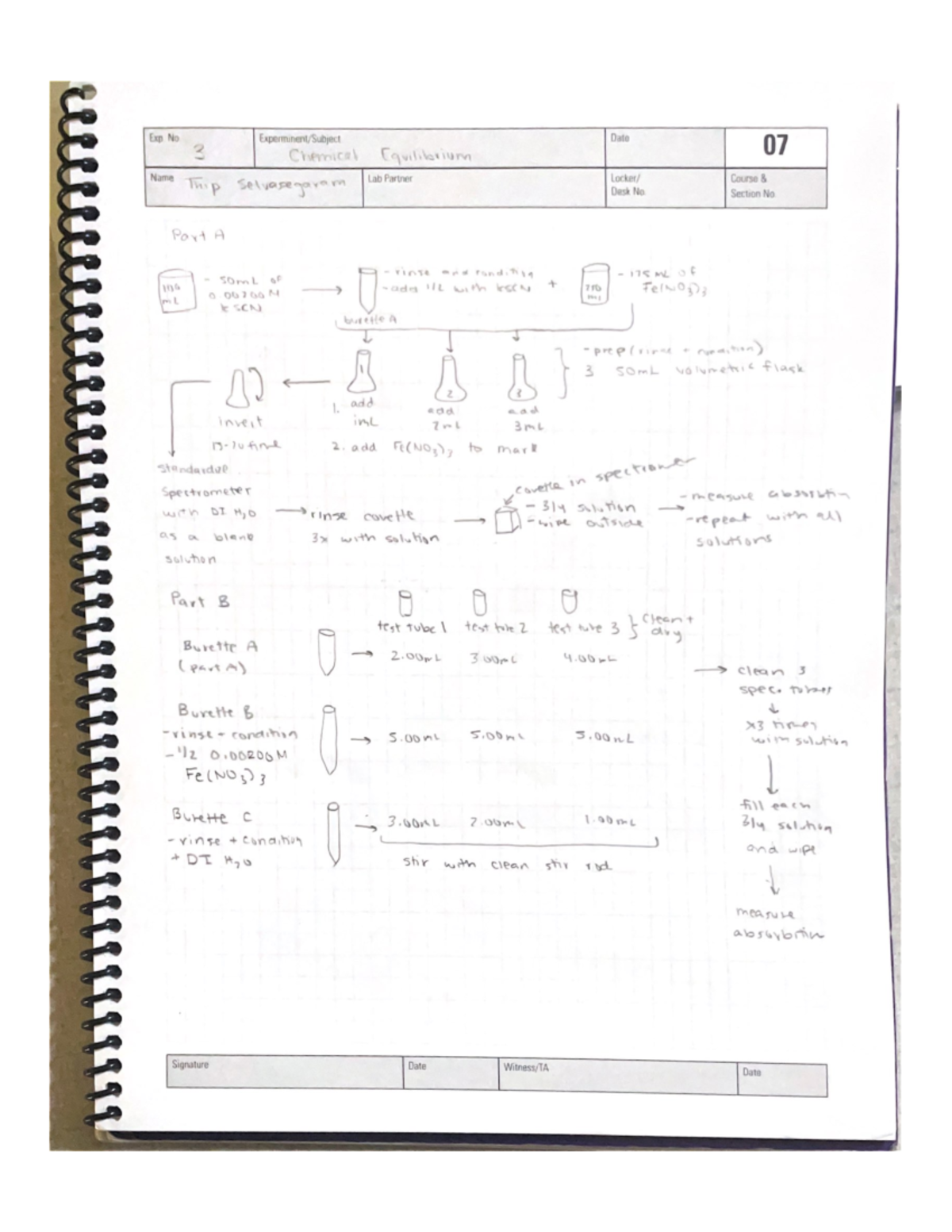 Exp 3 - Chemical Equilibrium Flow Chart - Chem 1A03 - Studocu