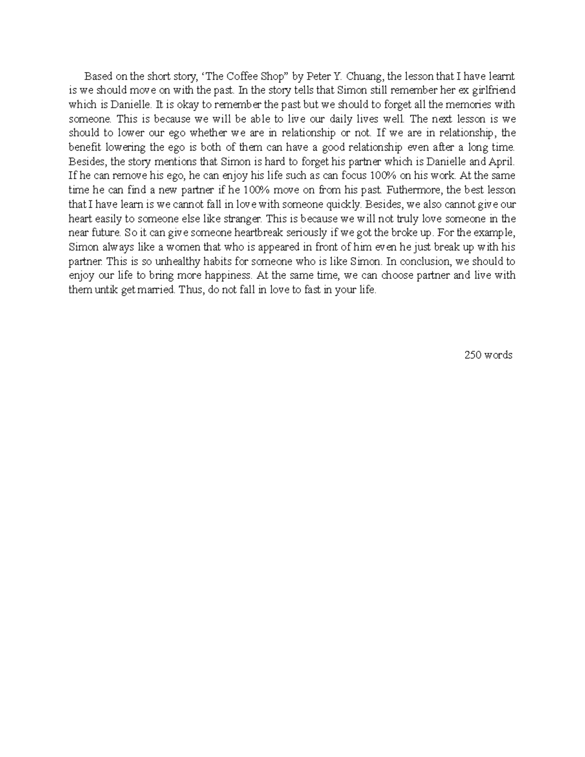 Elc The Coffee Shop - Based on the short story, ‘The Coffee Shop” by ...