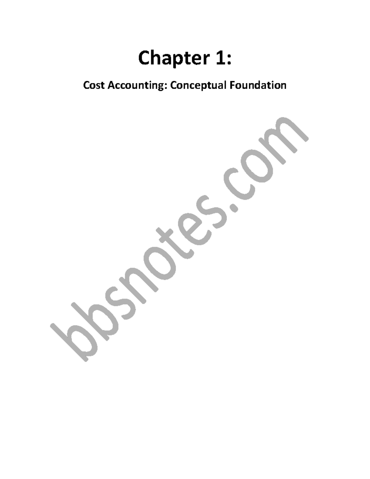 Chapter 1 Cost and Management Accounting - Bachelors in Business ...