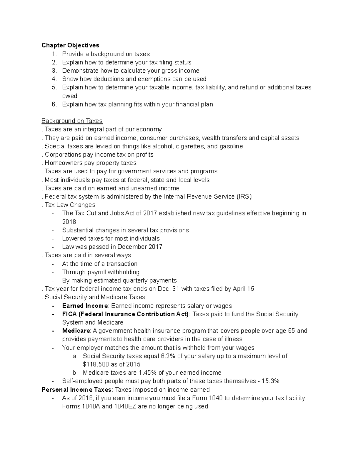 Chapter 4 Using Tax Concepts for Planning - Chapter Objectives 1 ...