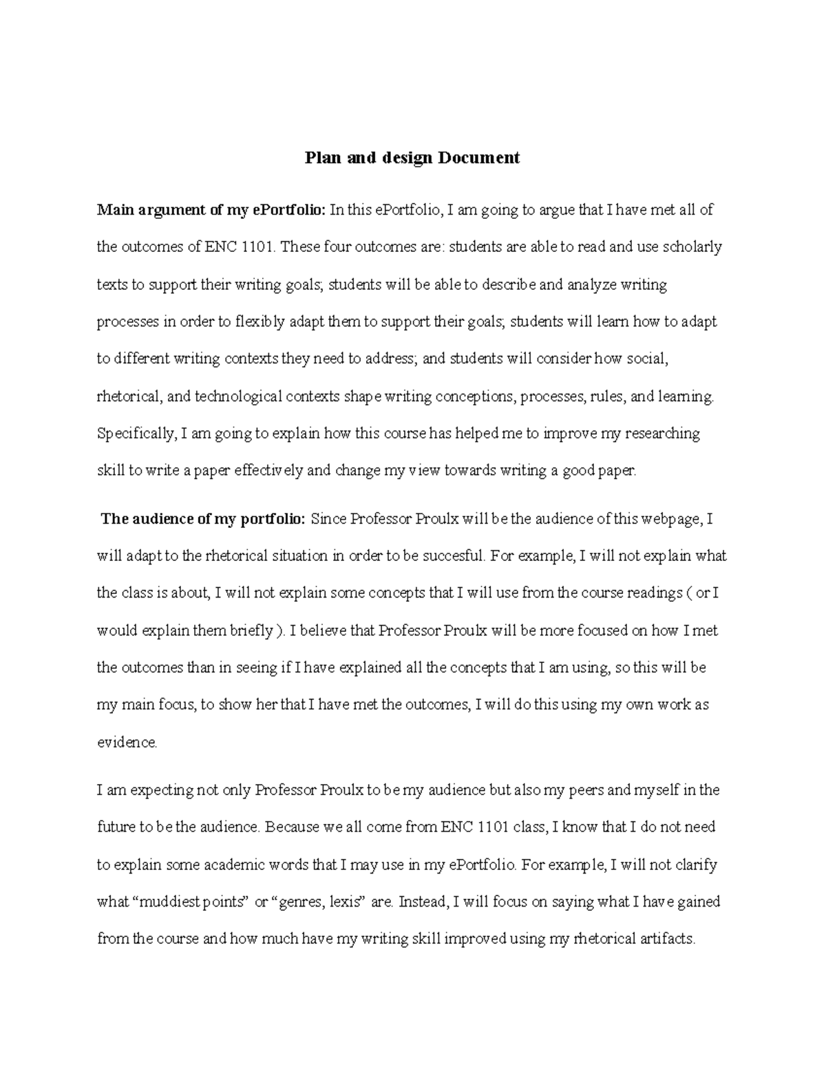 E Portfolio Plan And Design Document ENC 1101 Plan And Design e-portfolio-plan-and-design-document-enc-1101-plan-and-design