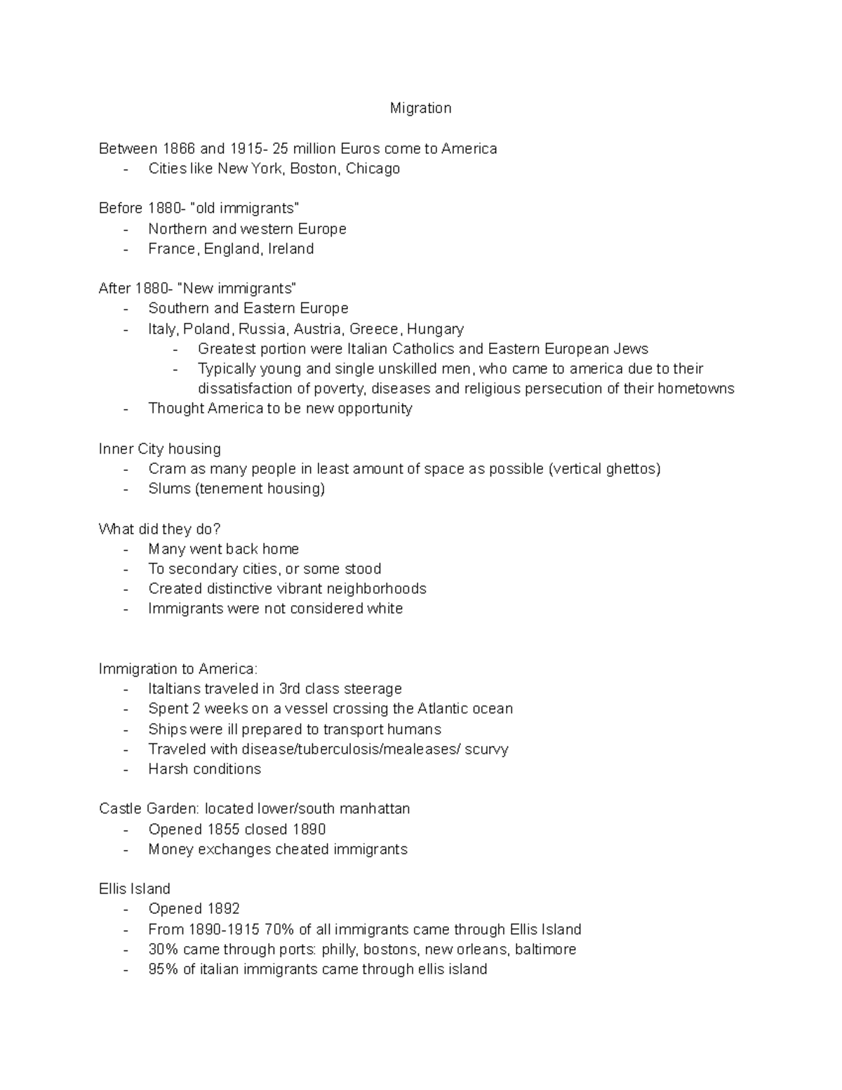 Migration - Migration Between 1866 and 1915- 25 million Euros come to ...