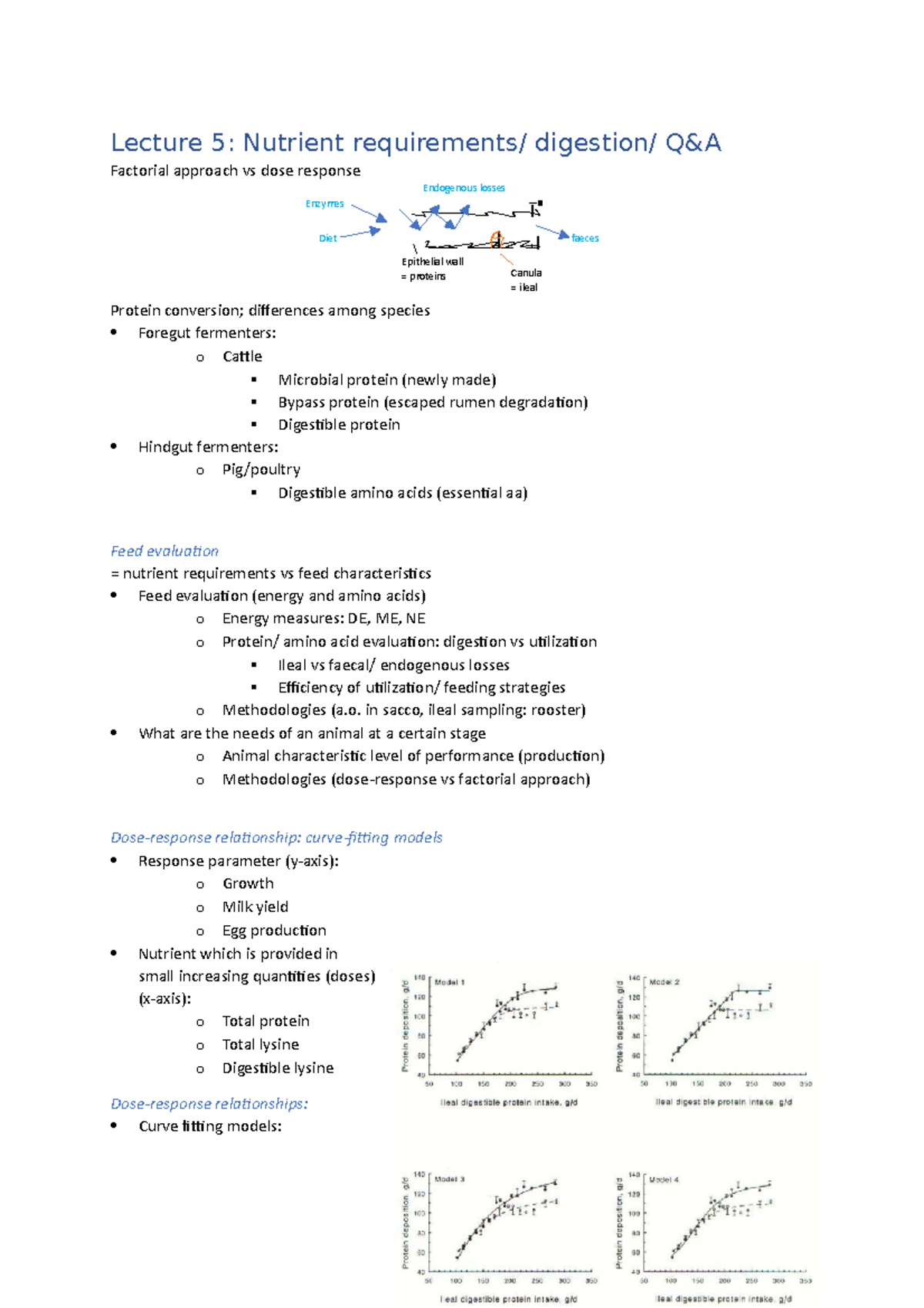 Studeernsnel anu l5 - aantekeningen - Lecture 5: Nutrient requirements ...