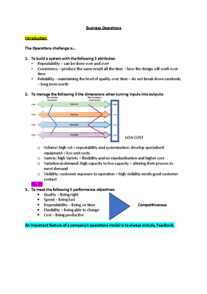 Business Operations Revision - Business Operations Introduction The ...