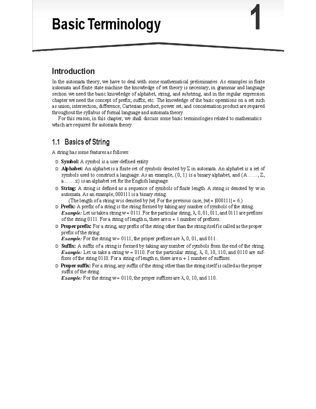 Formal language chapter 1 handout(1)-pages - Introduction In the automata theory, we have to ...