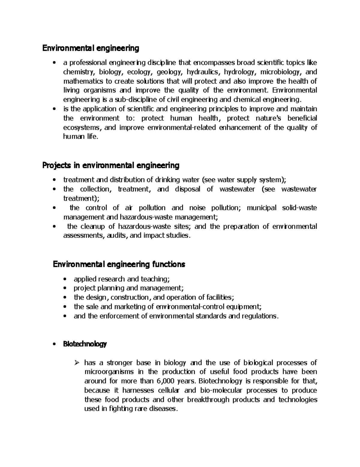 Environmental Engineering - Environmental engineering a professional ...