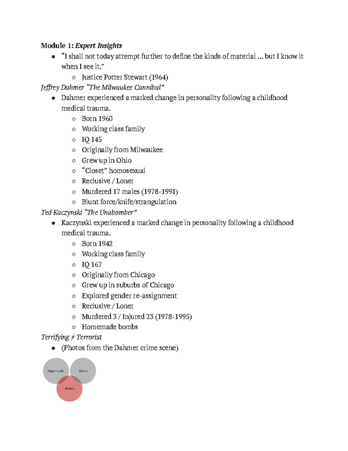 Domestic and International Terrorism Notes - Module 1: Expert Insights ...