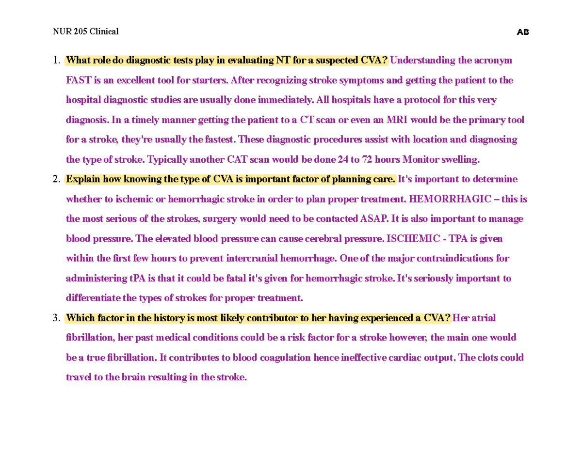 CVA Case Study Clincal - What role do diagnostic tests play in ...
