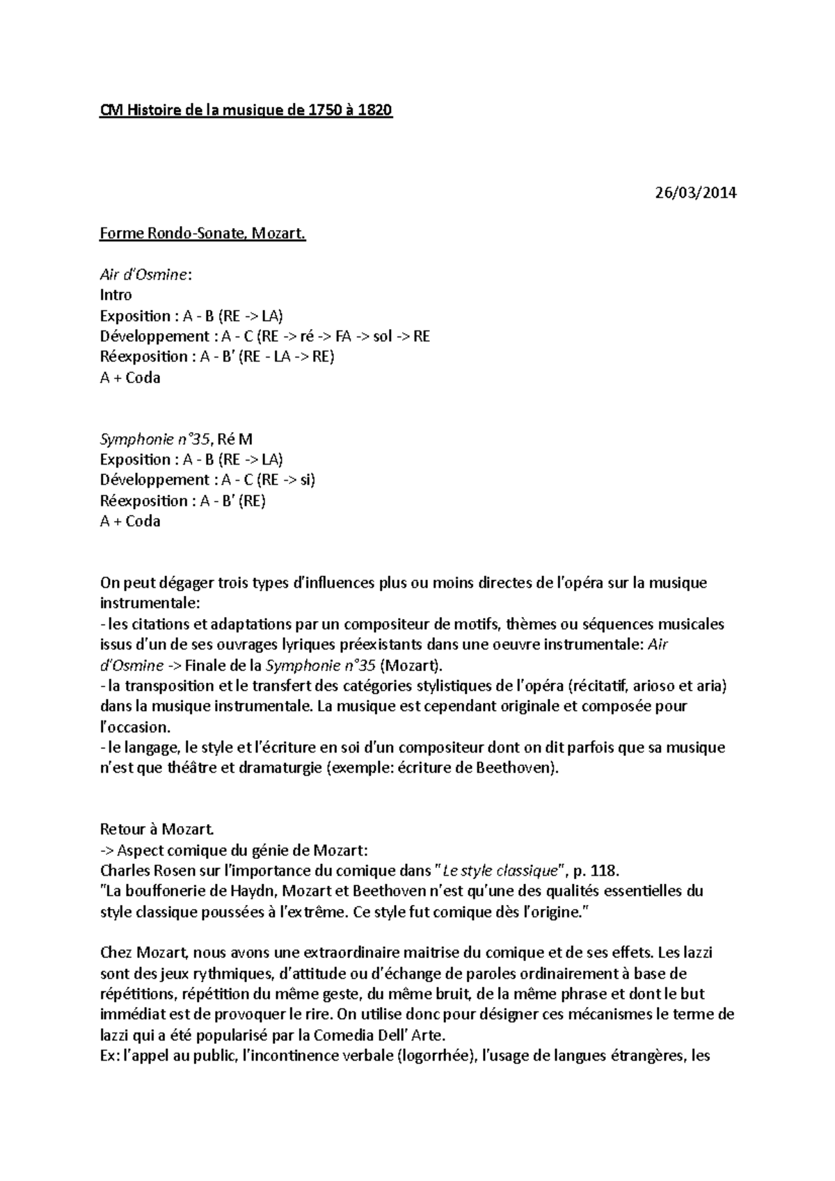 CM Histoire de la musique de 1750 à 1820 6 - CM Histoire de la musique ...