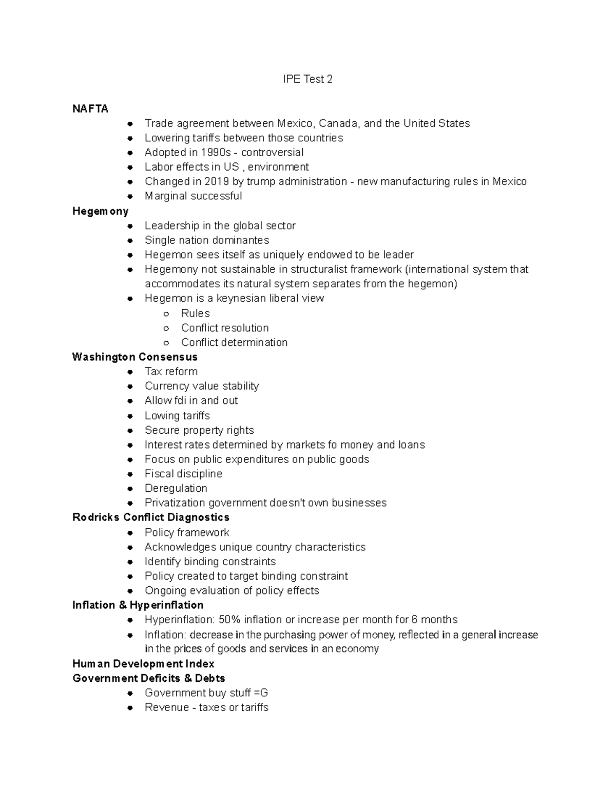 IPE Test 2 - The Professors name is Lisa Nunn - IPE Test 2 NAFTA Trade ...
